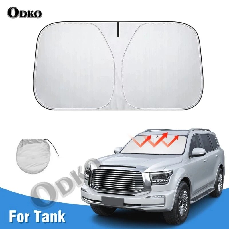 Солнцезащитный козырек на лобовое стекло для Great Wall GWM WEY Tank 500 2022-2024, аксессуары, солнцезащитный козырек, защита от солнца, складные блоки, УФ-лучи