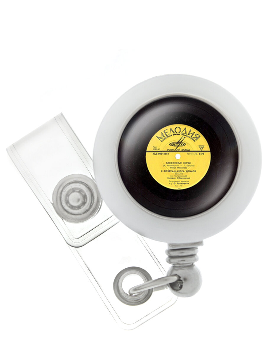 Держатель TINA BOLOTINA , для бейджа, с ретрактором, серебристый, пластинка