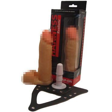 Биоклон Насадка-фаллоимитатор с поясом Harness С мошонкой, в картонной упаковке