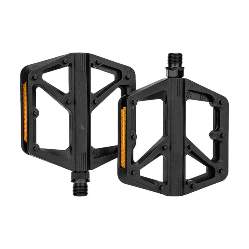 Легкие нейлоновые педали для горных велосипедов, широкие плоские педали с подшипниками, противоскользящие педали, удобные в использовании, Черный