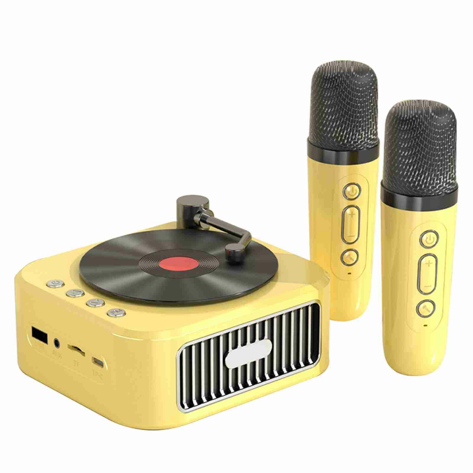 Портативный динамик 360 ° Стерео звучание Vintage CD -запись форма беспроводной динамик Bluetooth для дома на открытом воздухе досуг