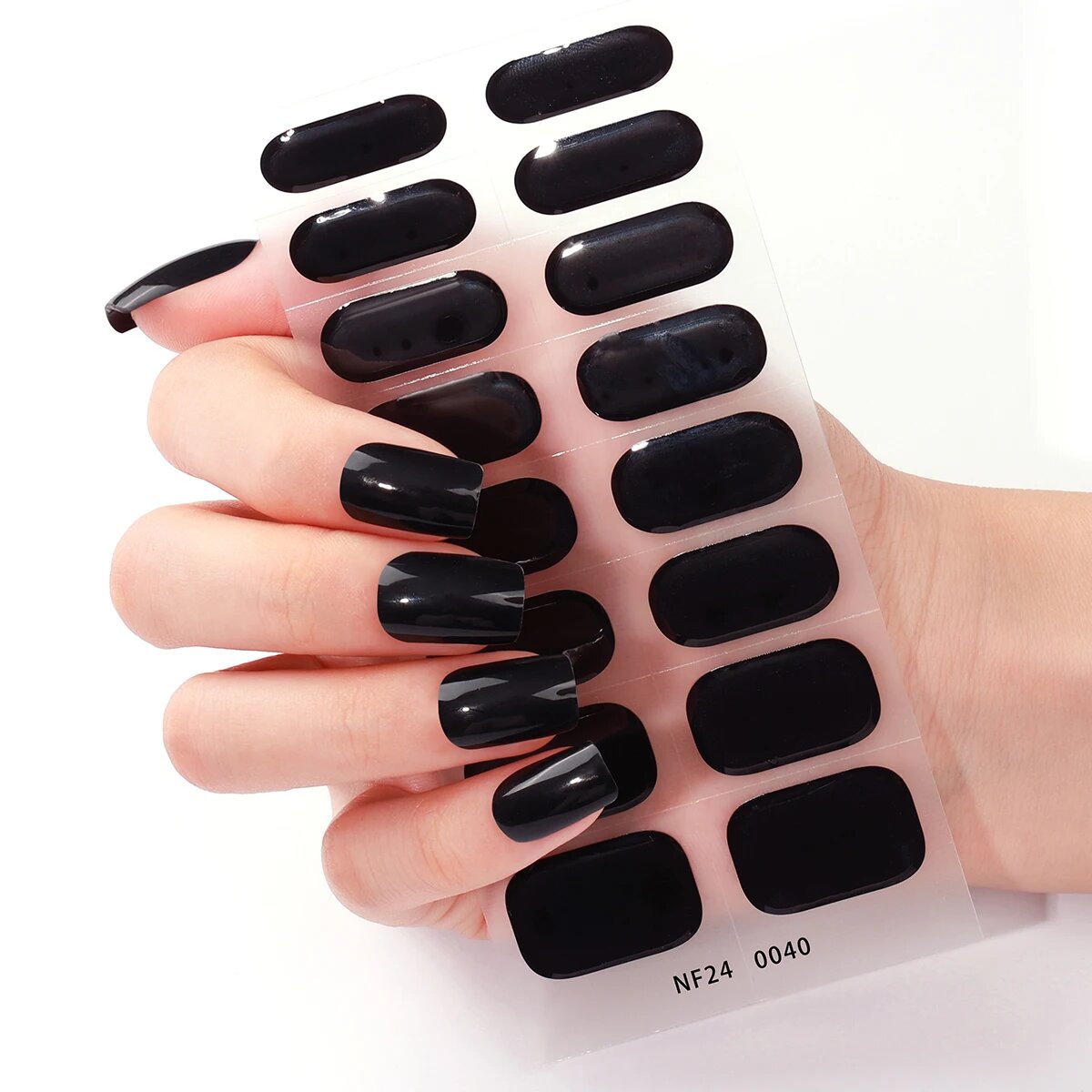 16Tips полузатвержденный гель-наклейка для ногтей, сплошной цвет, полное покрытие, гелевые полоски для ногтей, УФ/светодиодная лампа, долговечные гелевые обертывания для ногтей, декор для ногтей