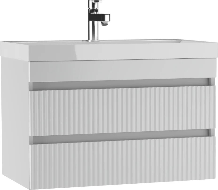 Тумба под раковину без столешницы Айсберг Бриз 80 2 ящика, белая