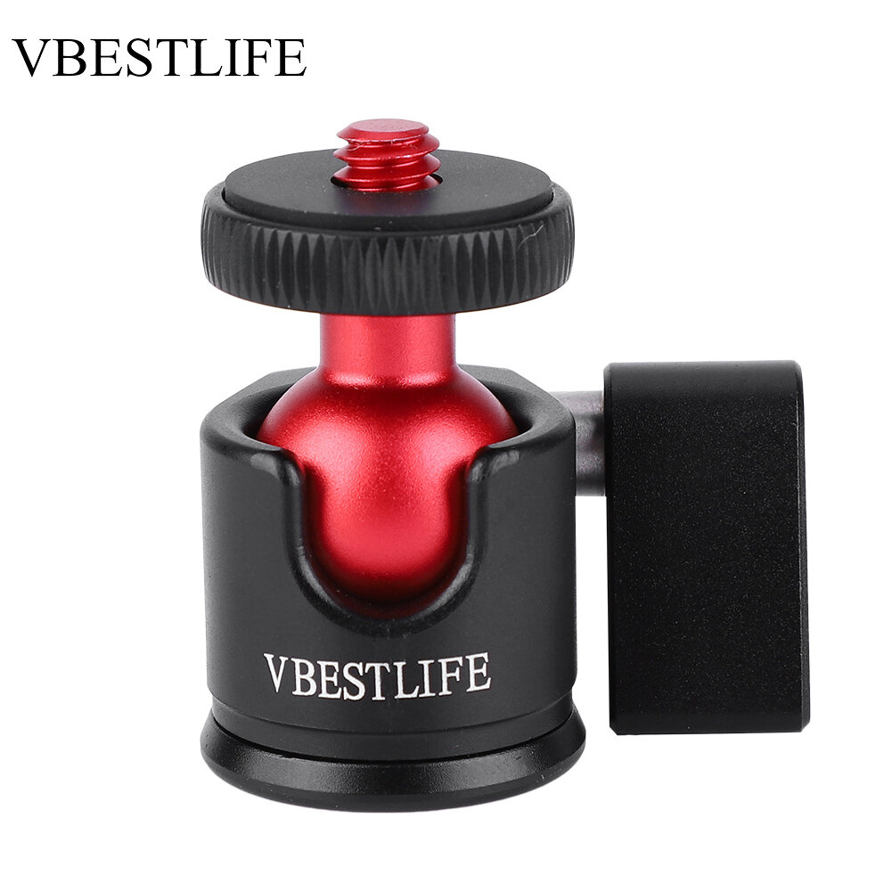 Vbestlife Metal 360 -градусный поворотный мини -шариковая головка 1/4 дюйма для крепления для зеркальной камеры.