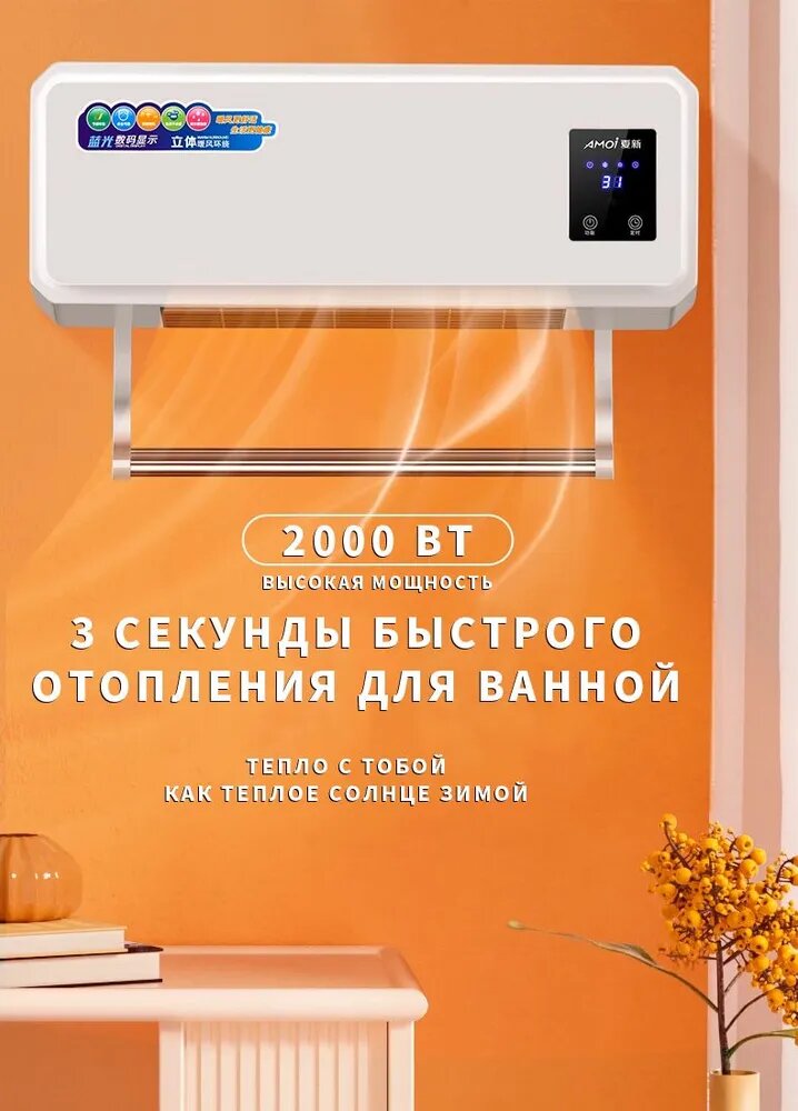 Hастенный кондиционер воздуха для дома, Энергосбережение, Охлаждение или нагрев, площадь до 40 кв. м