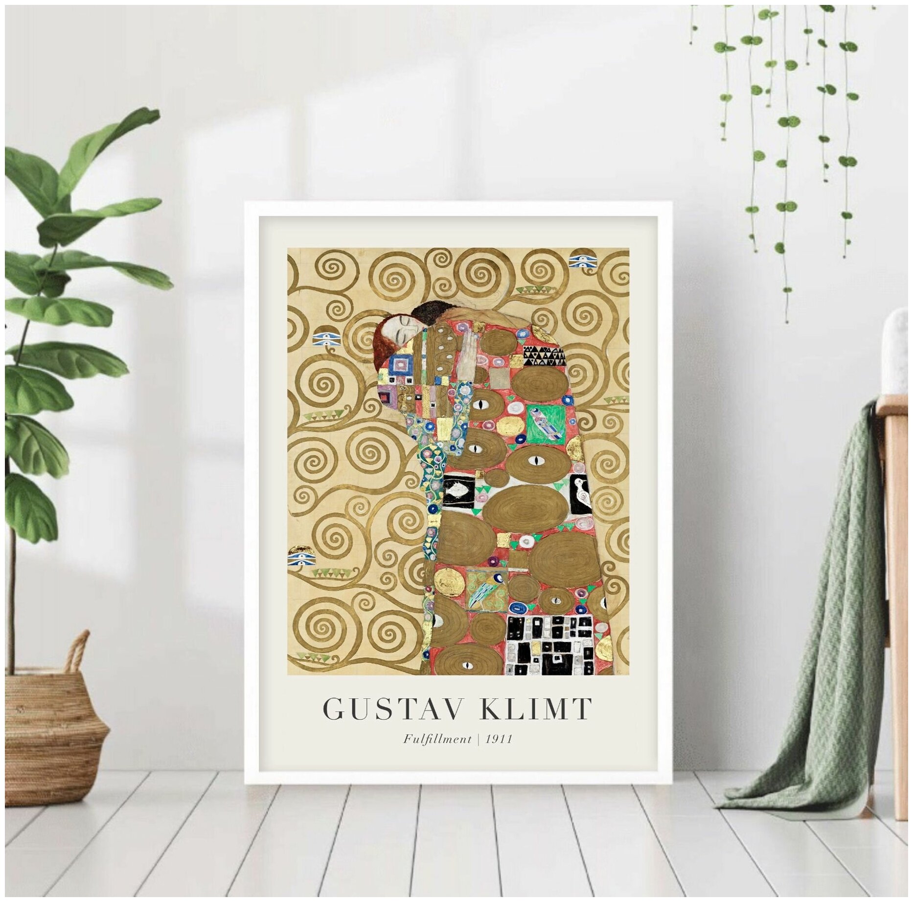Постер " Густав Климт Древо жизни репродукция" 50x70 в белой рамке для интерьера на стену
