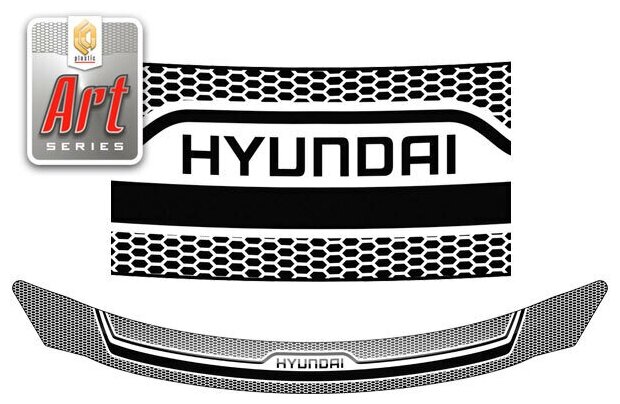 Дефлектор капота для Hyundai i30 универсал 2012-н. в. Серия Art графит