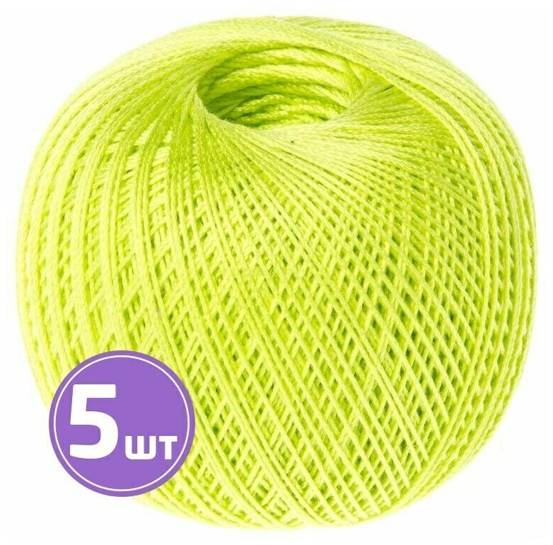 Пряжа ПНК им. Кирова Роза (4702), ярко-салатовый, 5 шт. по 50 г