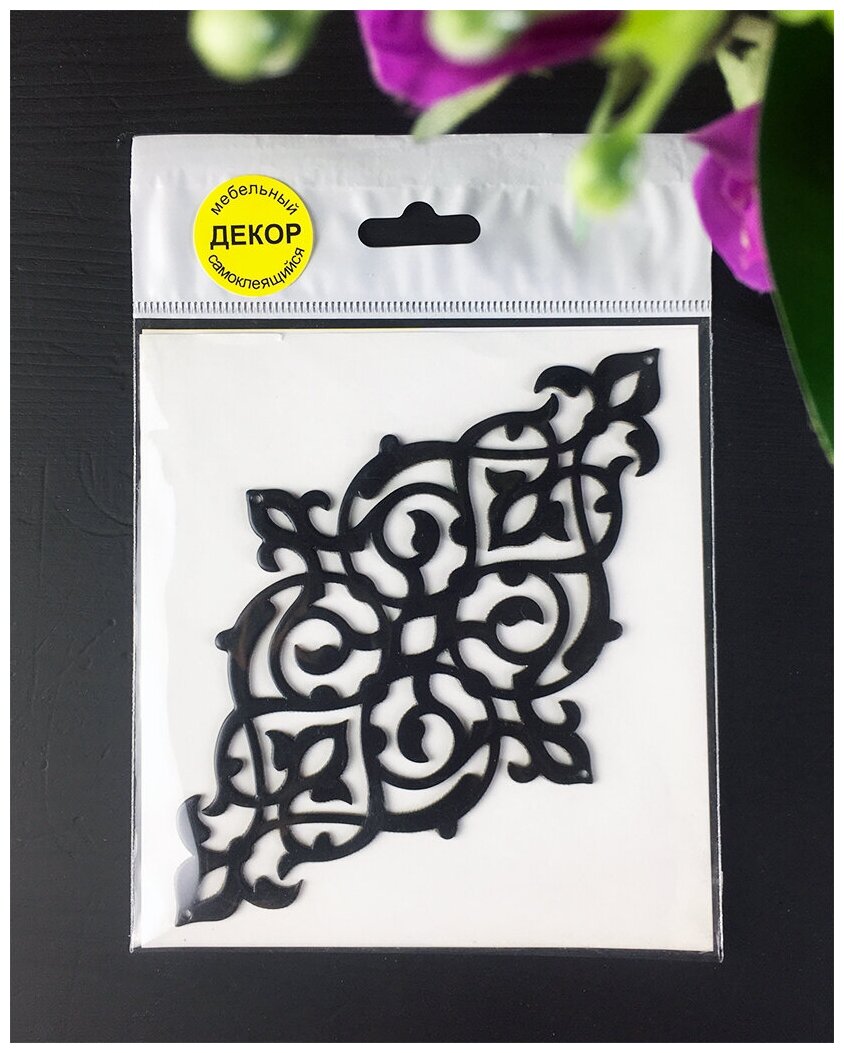 Накладка мебельная ноэз П05-151х91, декоративная, самоклеящаяся, черный матовый