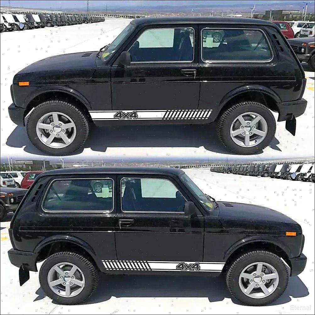 Наклейки на автомобиль NIVA 4x4 (Нива - наклейки на авто Нива Легенд на ДВА борта - тюнинг Niva
