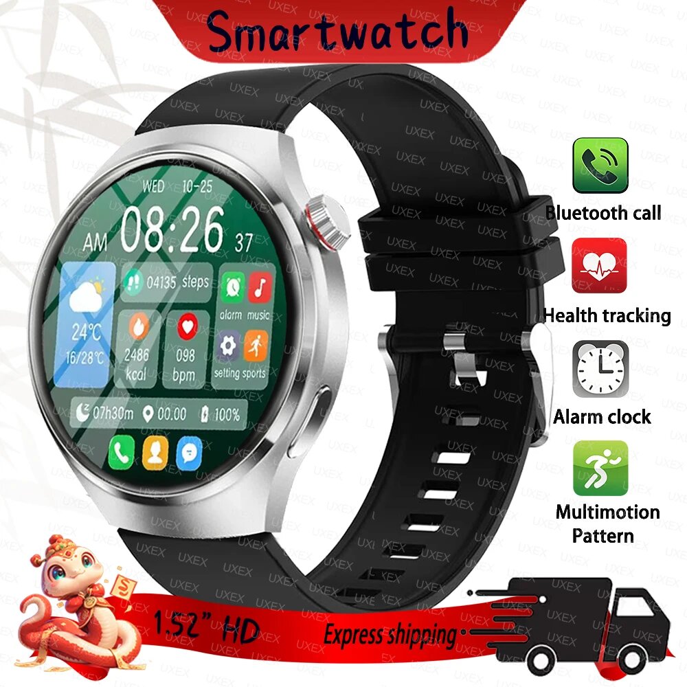 Smartwatch 2026 Wemon 1.52" Bluetooth Grey Black B014