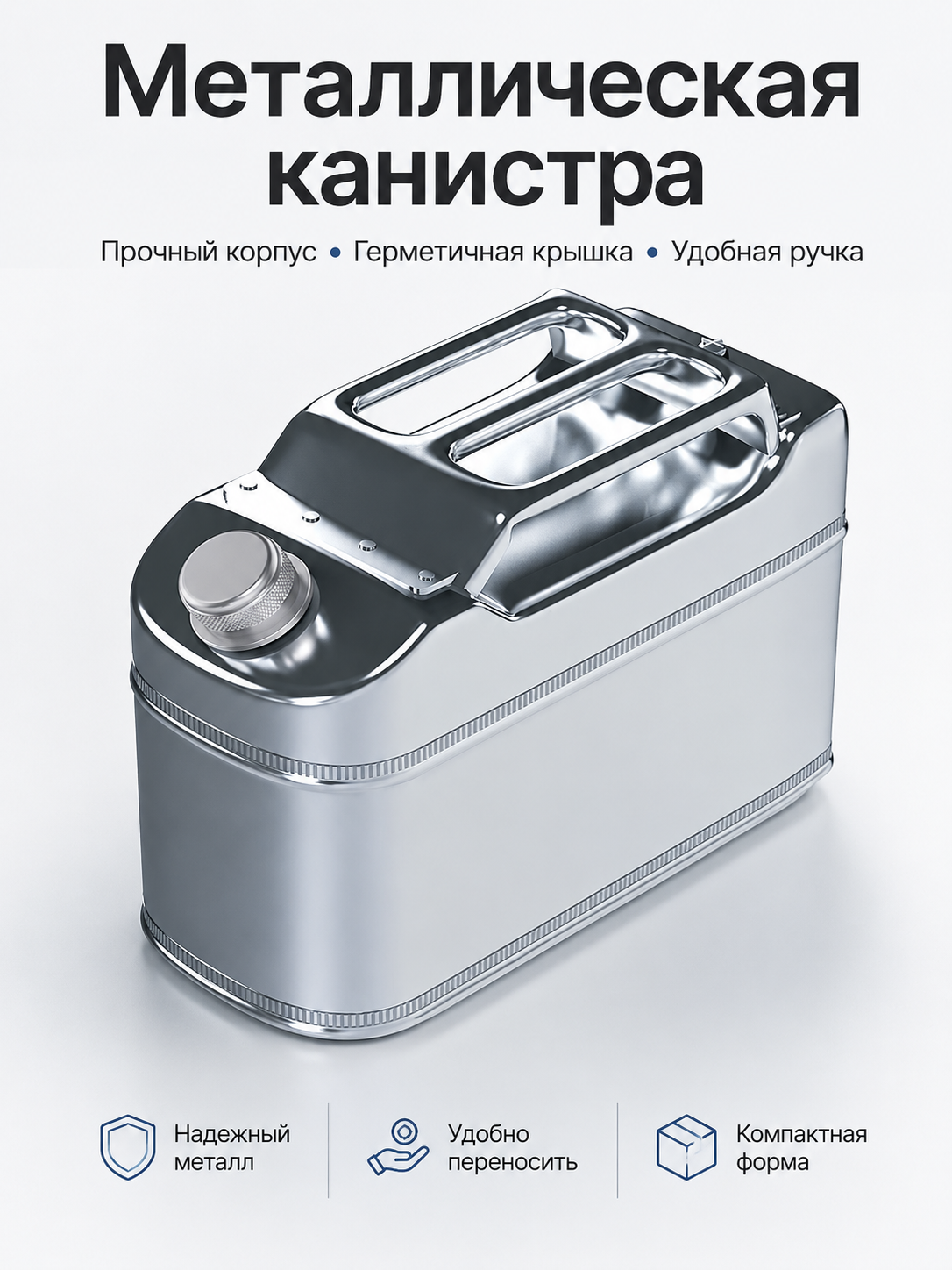 Металлическая канистра для топлива 10 л, герметичная канистра для бензина, автомобильная емкость для хранения топлива