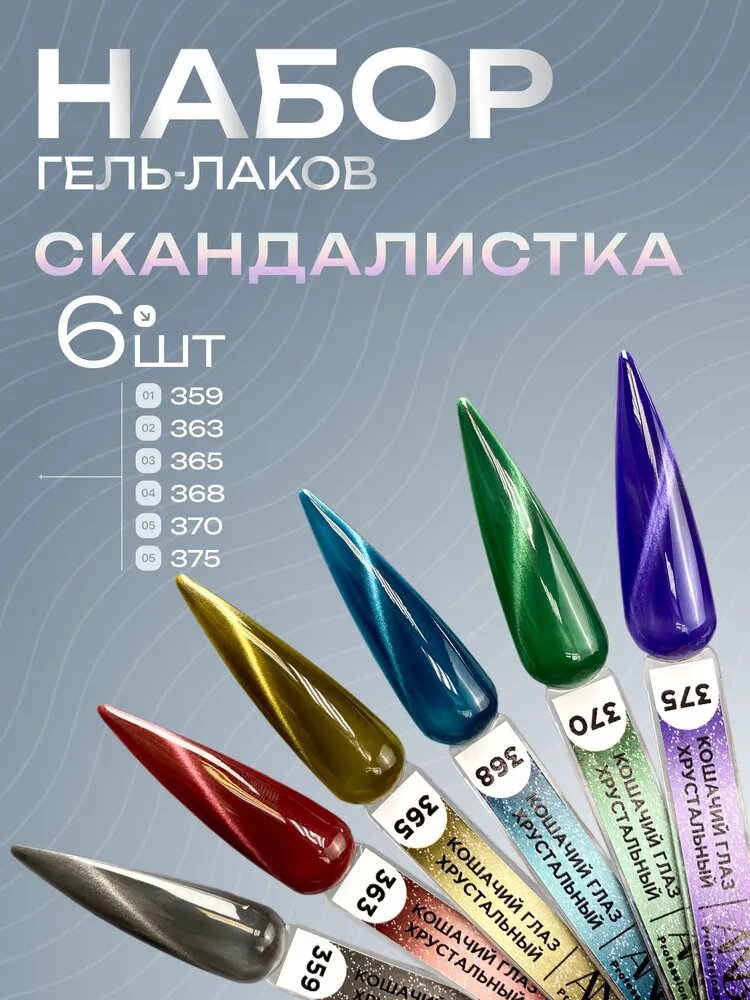 ANB Professional Набор гель лаков кошачий глаз Скандалистка