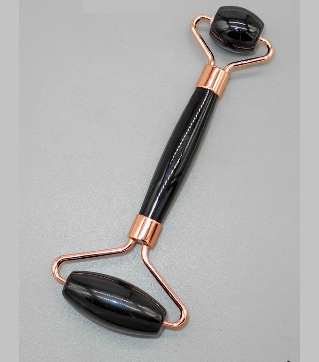 Массажер для лица, черный агат, Длина 15см (Oxan)