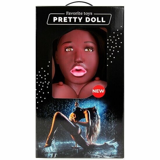 Надувная секс-кукла Bior Toys Темнокожая с вибрацией Лионелла, коричнев