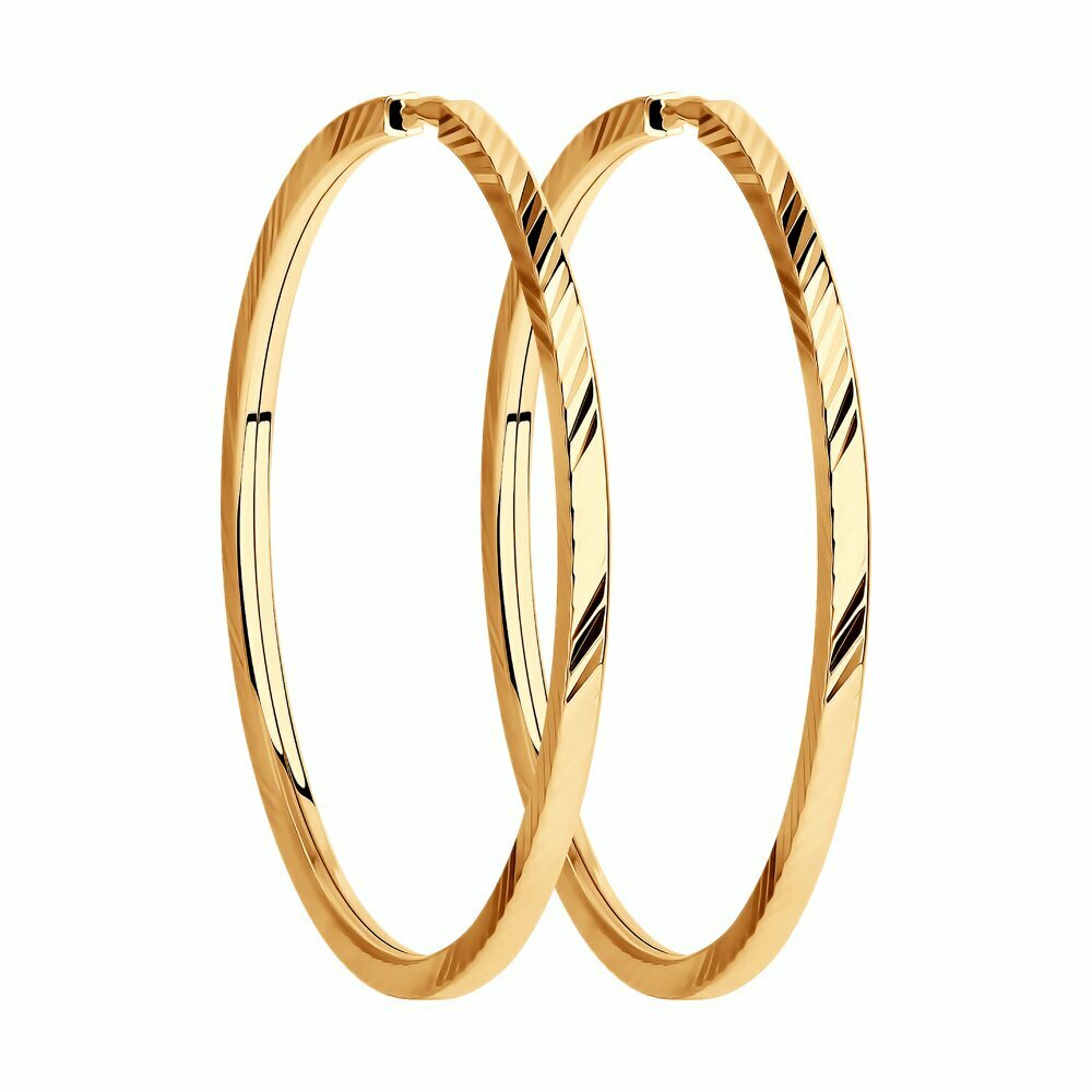 Серьги конго, красное золото, 585 проба