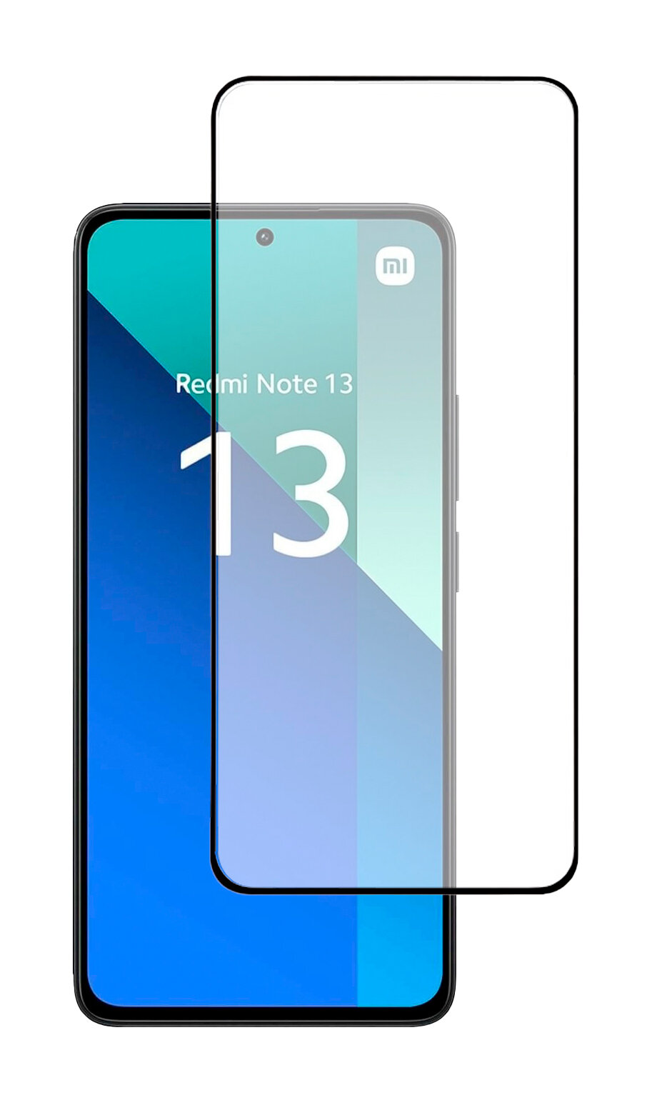 Защитное стекло Borasco Full Glue для смартфона Xiaomi Redmi Note 13 Pro 4G, черный