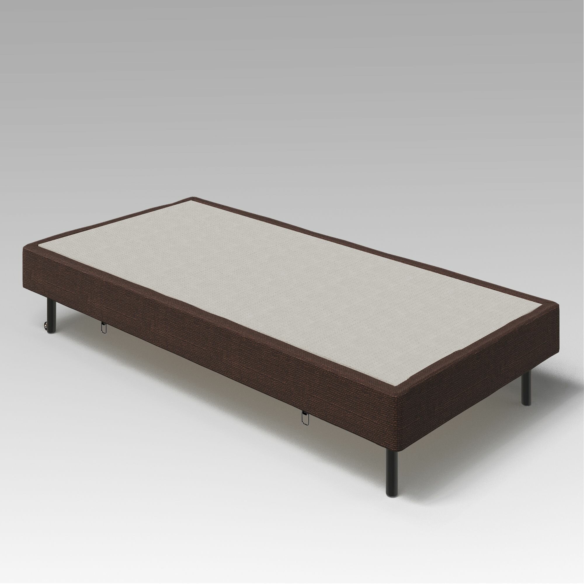 Кровать односпальная бокс спринг 120х200 рогожка коричневый (14 см) для гостиниц для спальни