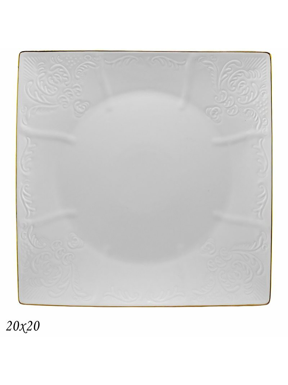 Тарелка сервировочная квадратная 2 шт Lenardi Maria gold, из фарфора, 20х2,5 см