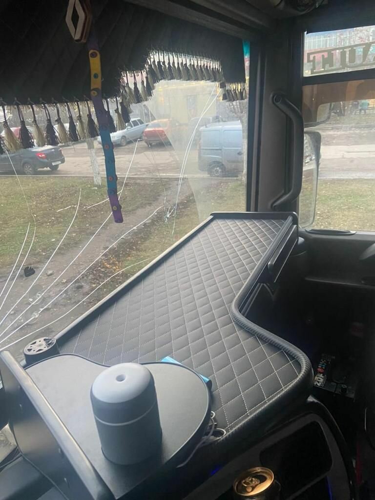 Полка с ящиком 2 яруса Чёрная экокожа/серый ромб