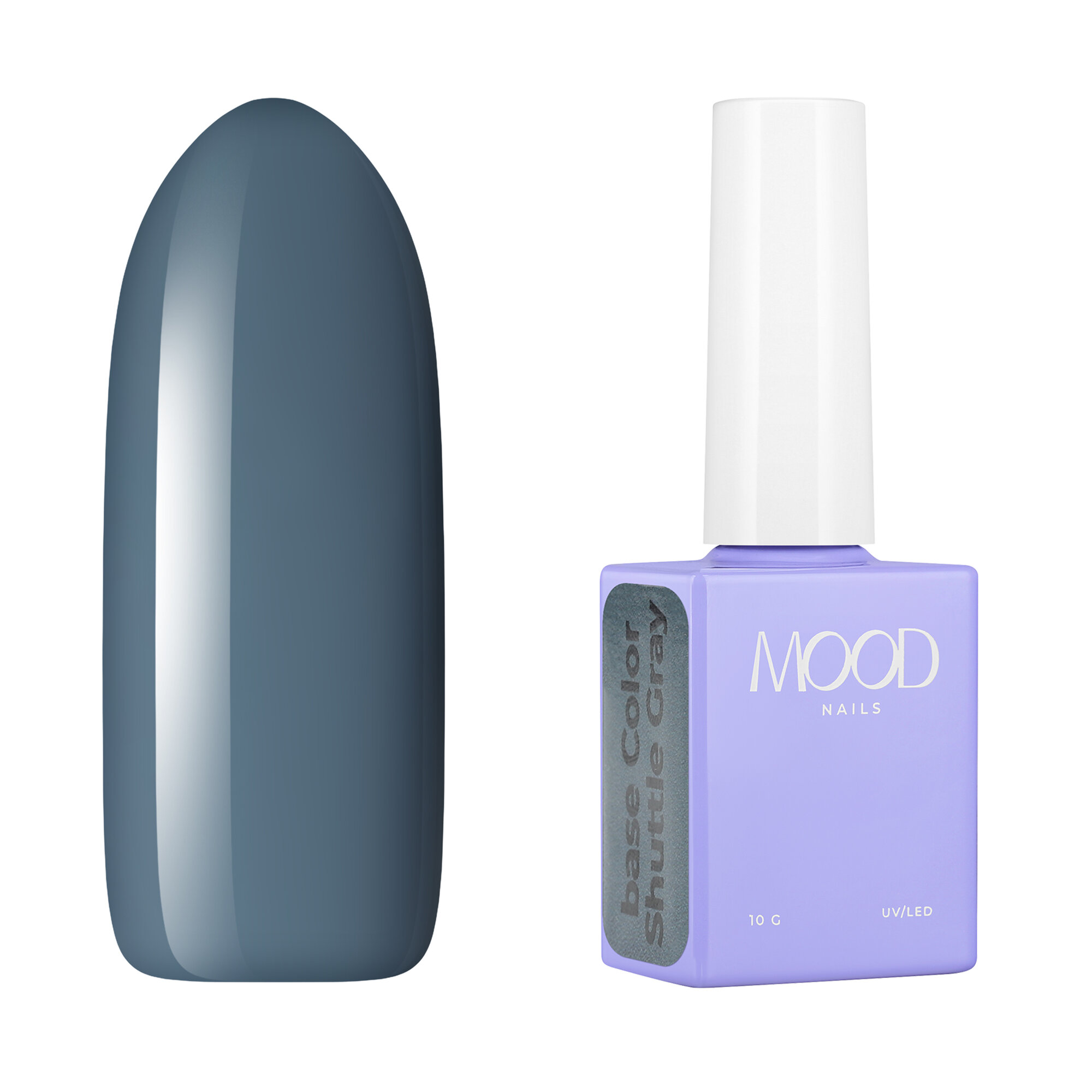 База для гель-лака MOODNAIL, Сolor Shuttle Gray, 10 мл