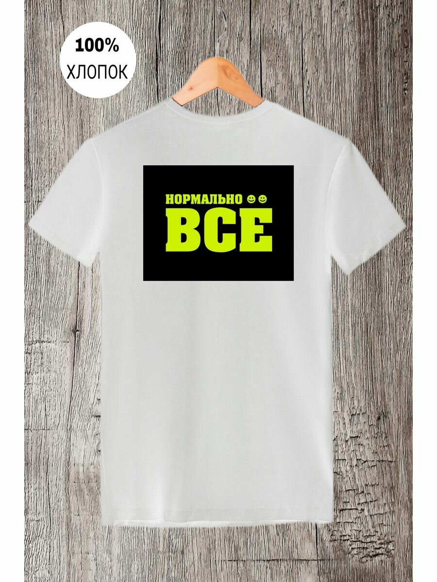 Футболка надпись прикол нормально всё