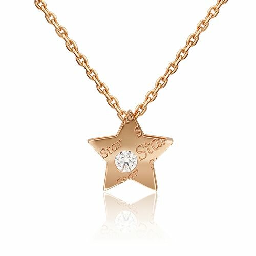 Подвеска, красное золото, 585 проба, фианит