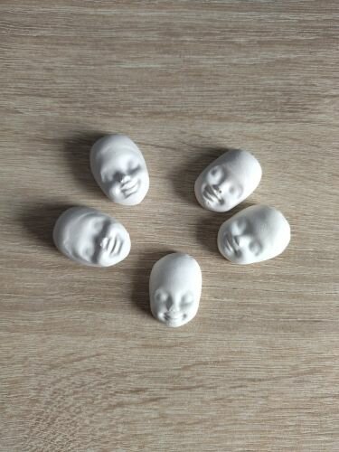 Набор лиц для ватной игрушки, личики для кукол, улыбающаяся девочка, малыш, 5 шт.