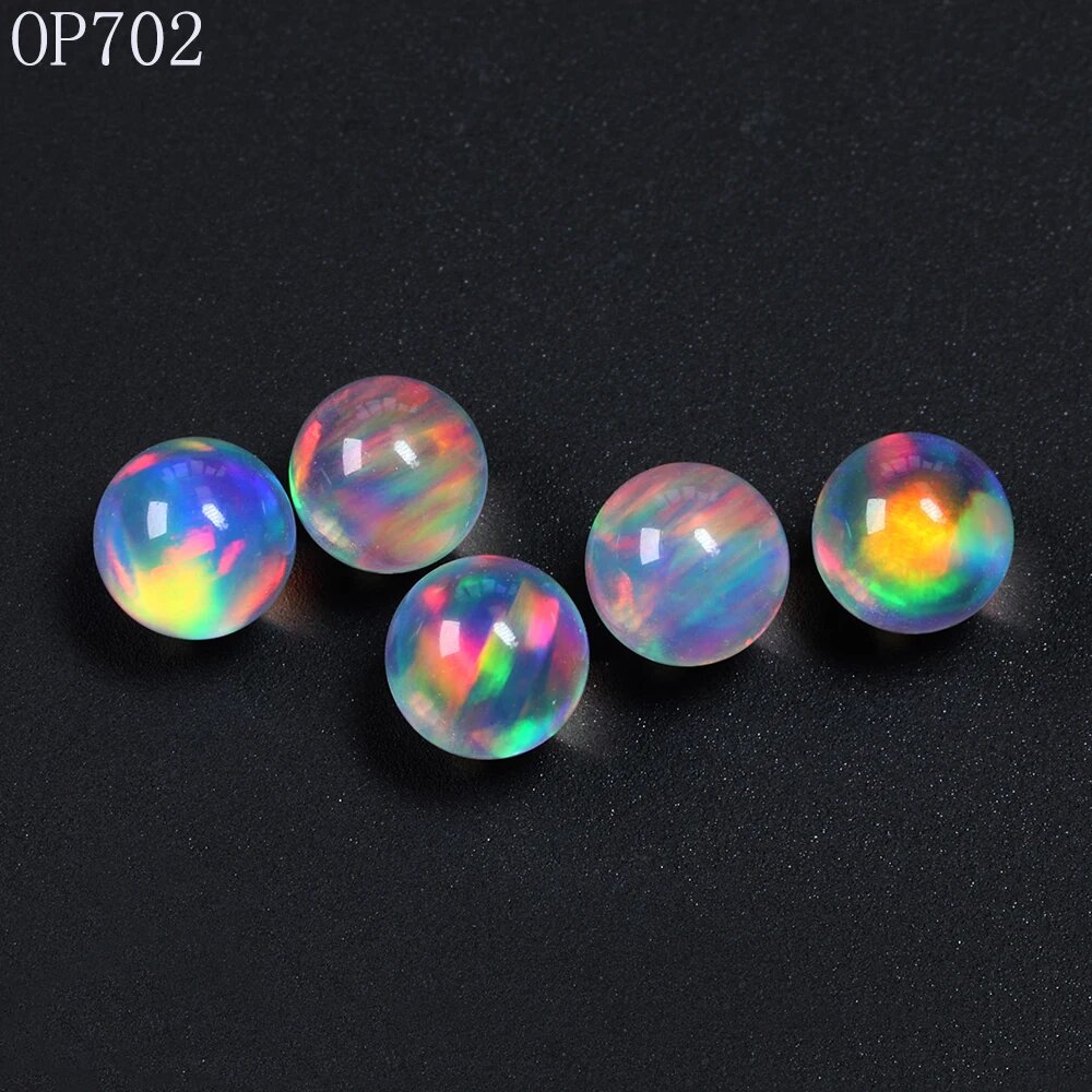 Термостойкие стеклянные бусины из синтетического опала WANGYONGZY 3mm(5 pieces), OP702-no hole