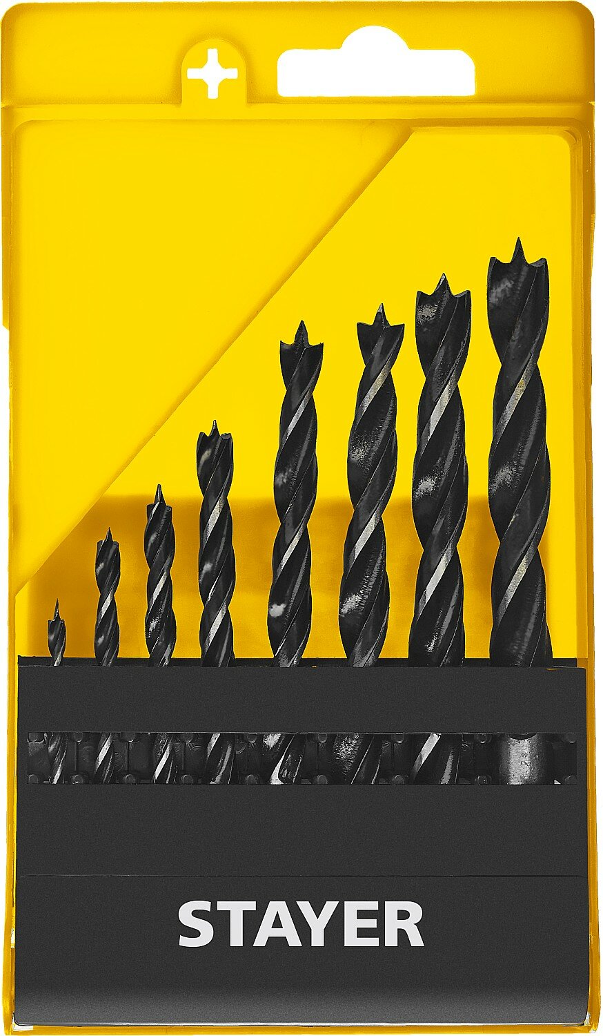 Набор спиральных сверл STAYER M-type, 8 шт: 3-10 мм, для дерева