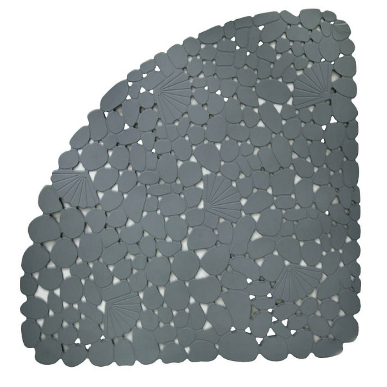 Коврик Мультидом NEW, для душевой кабины, треугольный, 54x54 см серый