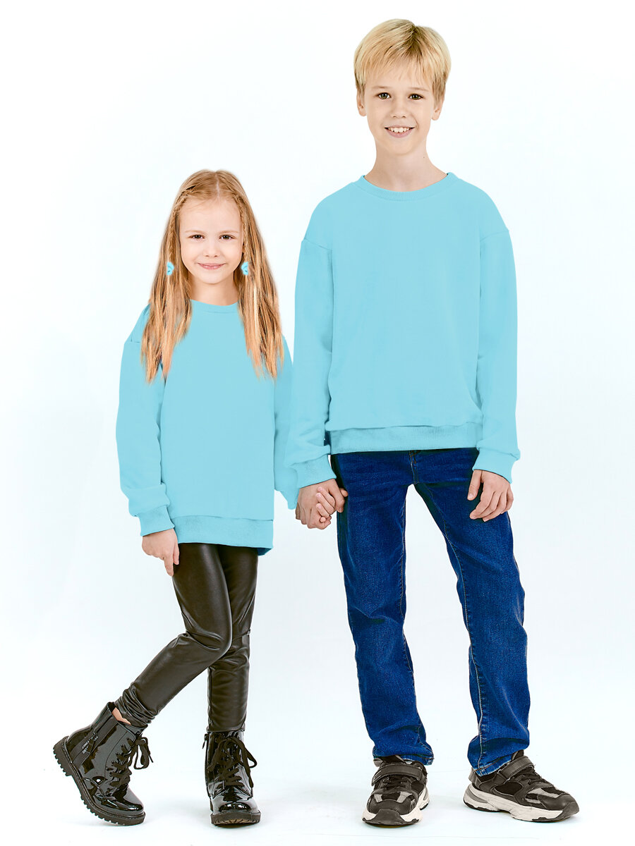 Свитшот детский оверсайз школьный толстовка без капюшона