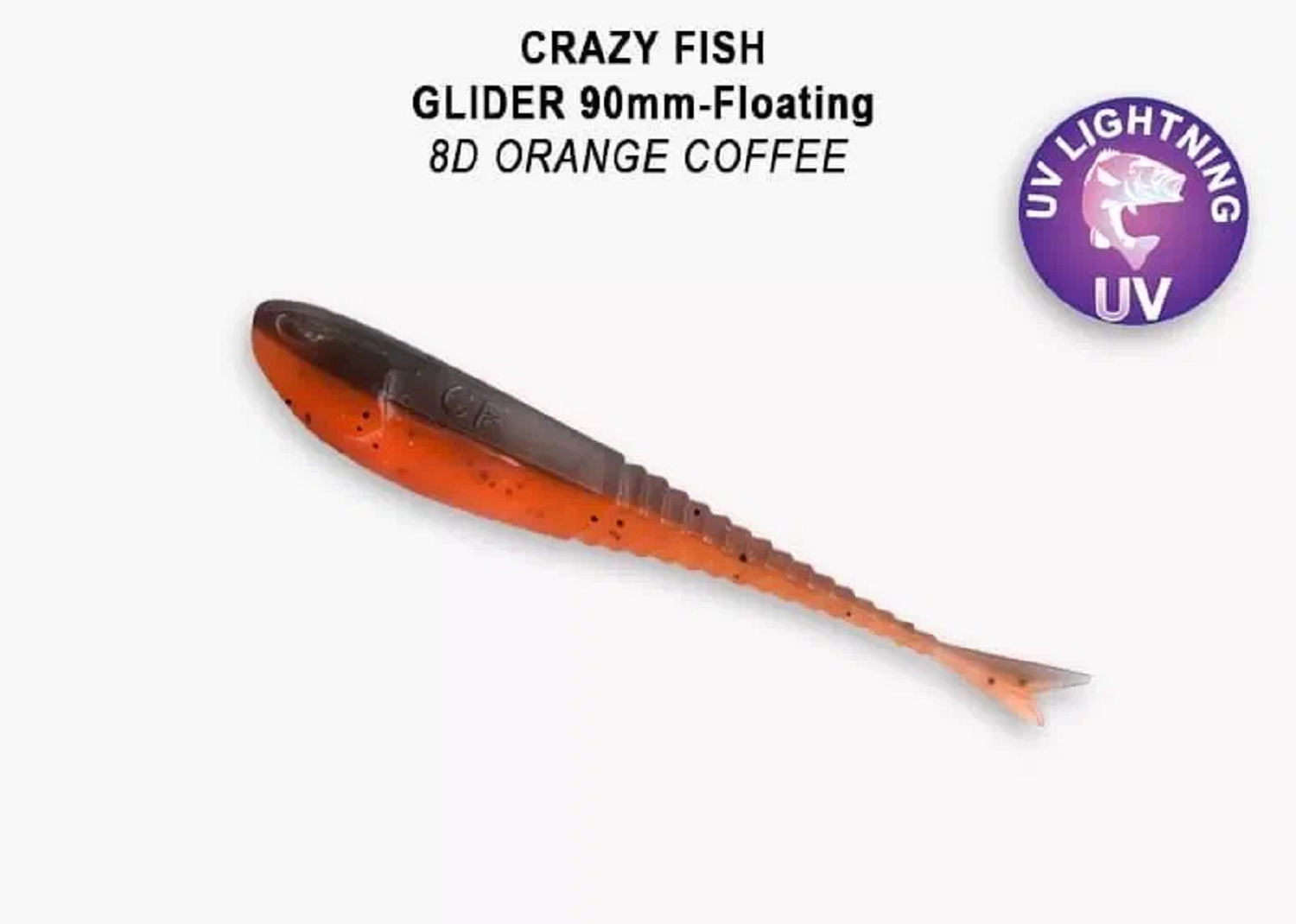Силиконовая приманка мягкая съедобная Crazy Fish Glider 3.5" 90 мм 36-90-8d-6-F 8 шт.
