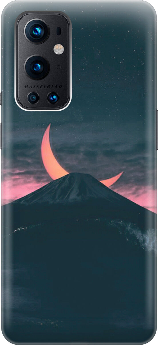Силиконовый чехол Гора на фоне месяца на OnePlus 9 Pro / ВанПлюс 9 Про