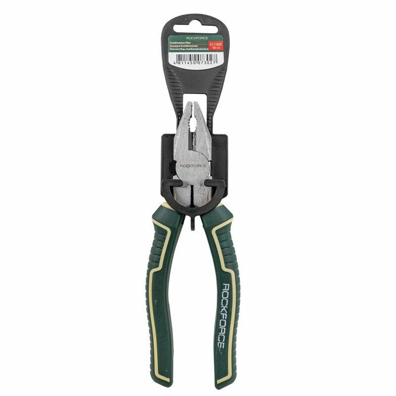 Плоскогубцы комбинированные 180мм, на пластиковом держателе ROCKFORCE