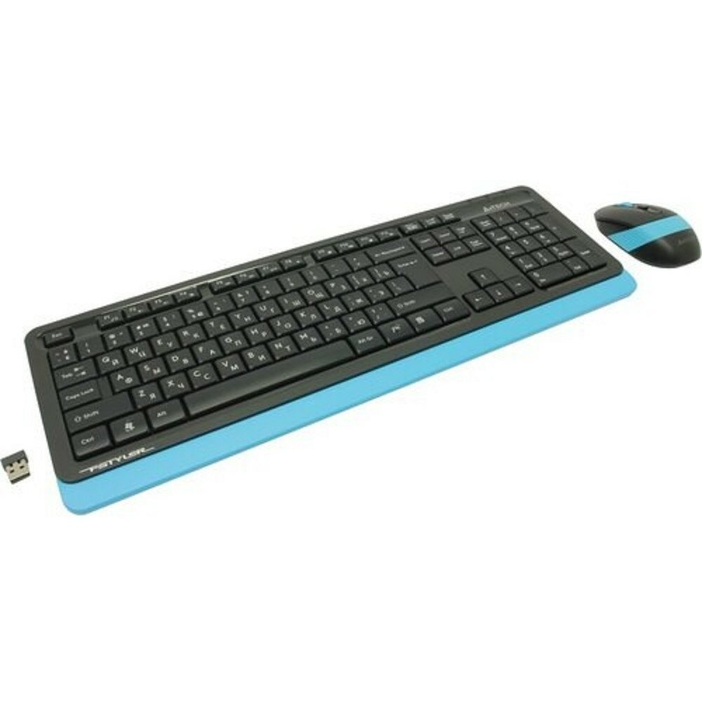 Комплект (клавиатура + мышь) A4Tech FG1010 BLUE беспроводной