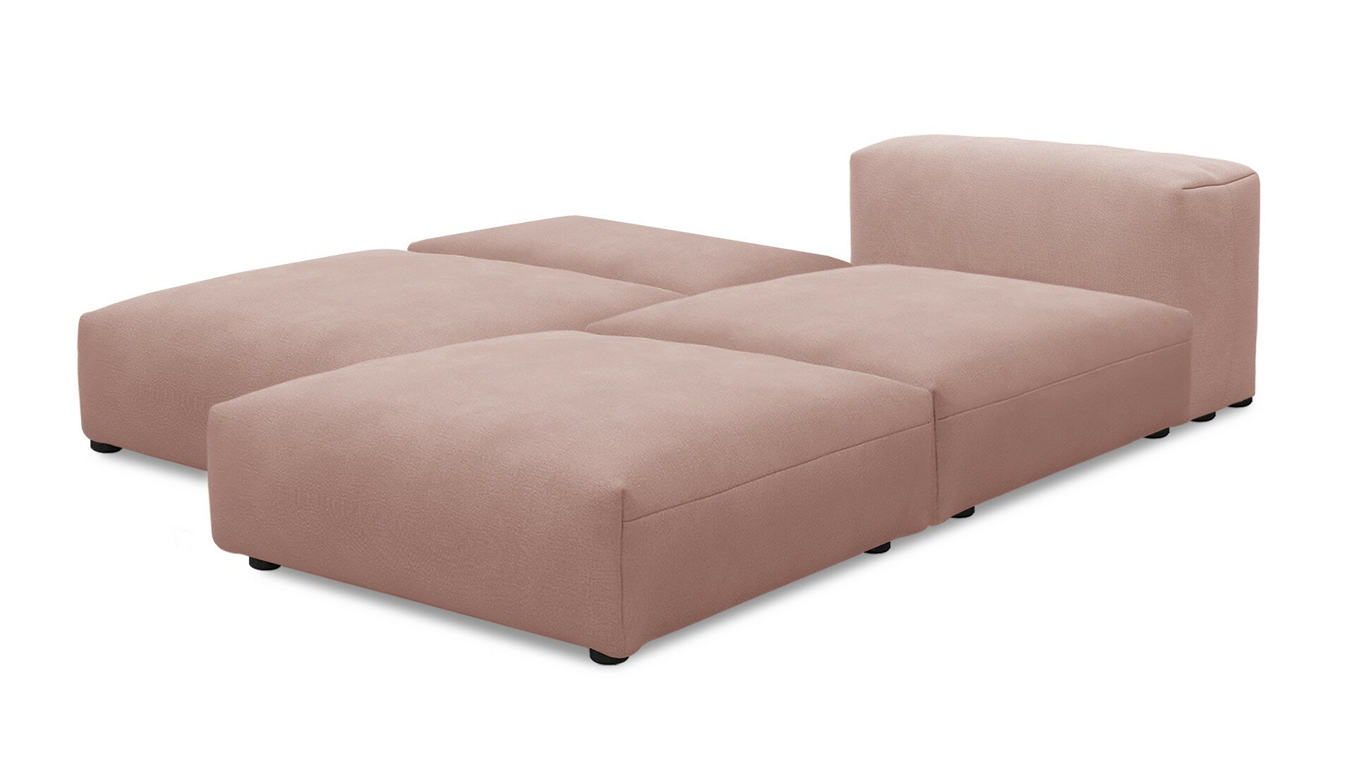 Угловой диван Фиджи большой и глубокий (Еврокнижка) Vivaldi 27 NEW 210x242x62 см, розовый Велюр, еврокнижка Дом мебели для вас