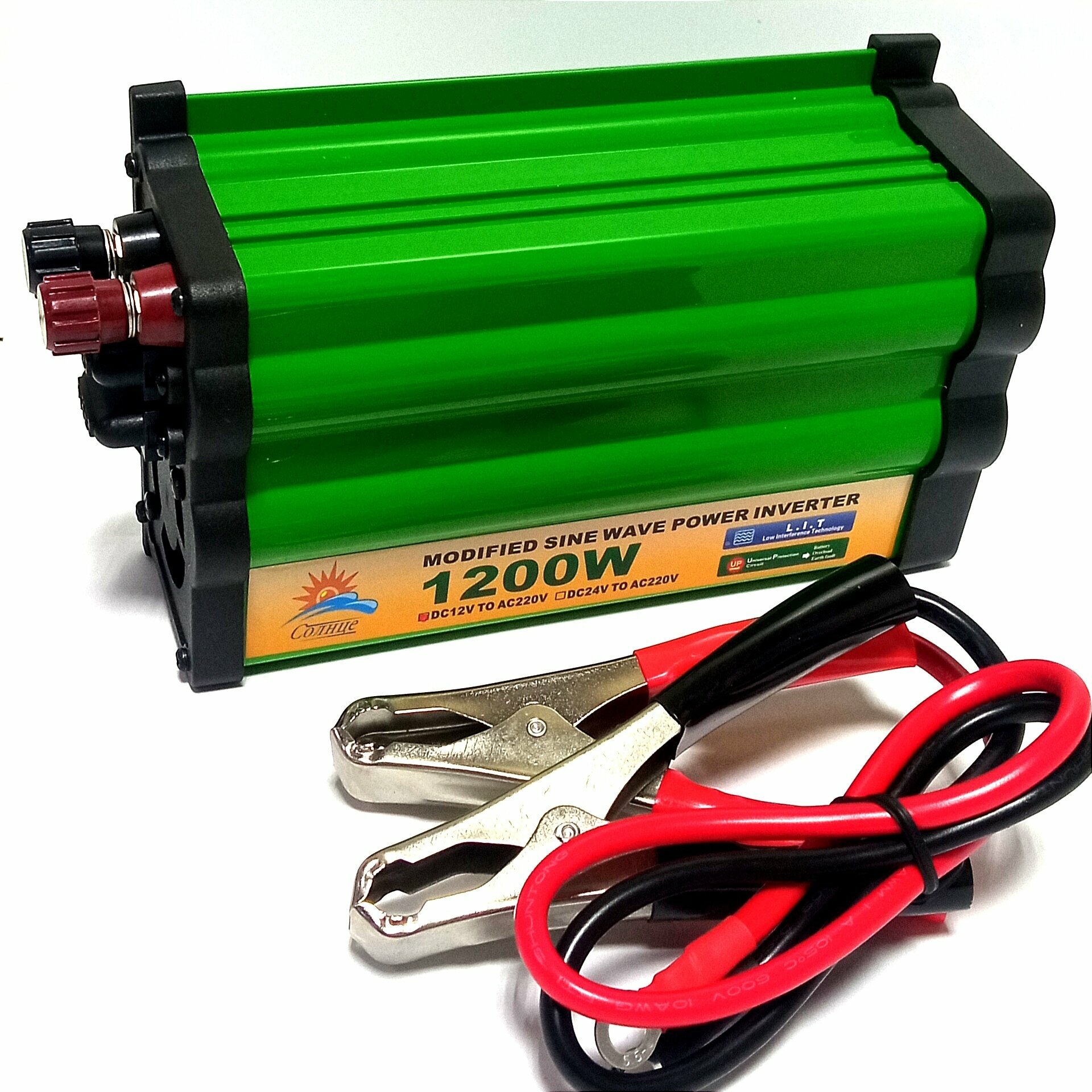 Автоинвертор Power Max 1200W (DC12-AC220V) (зеленый)