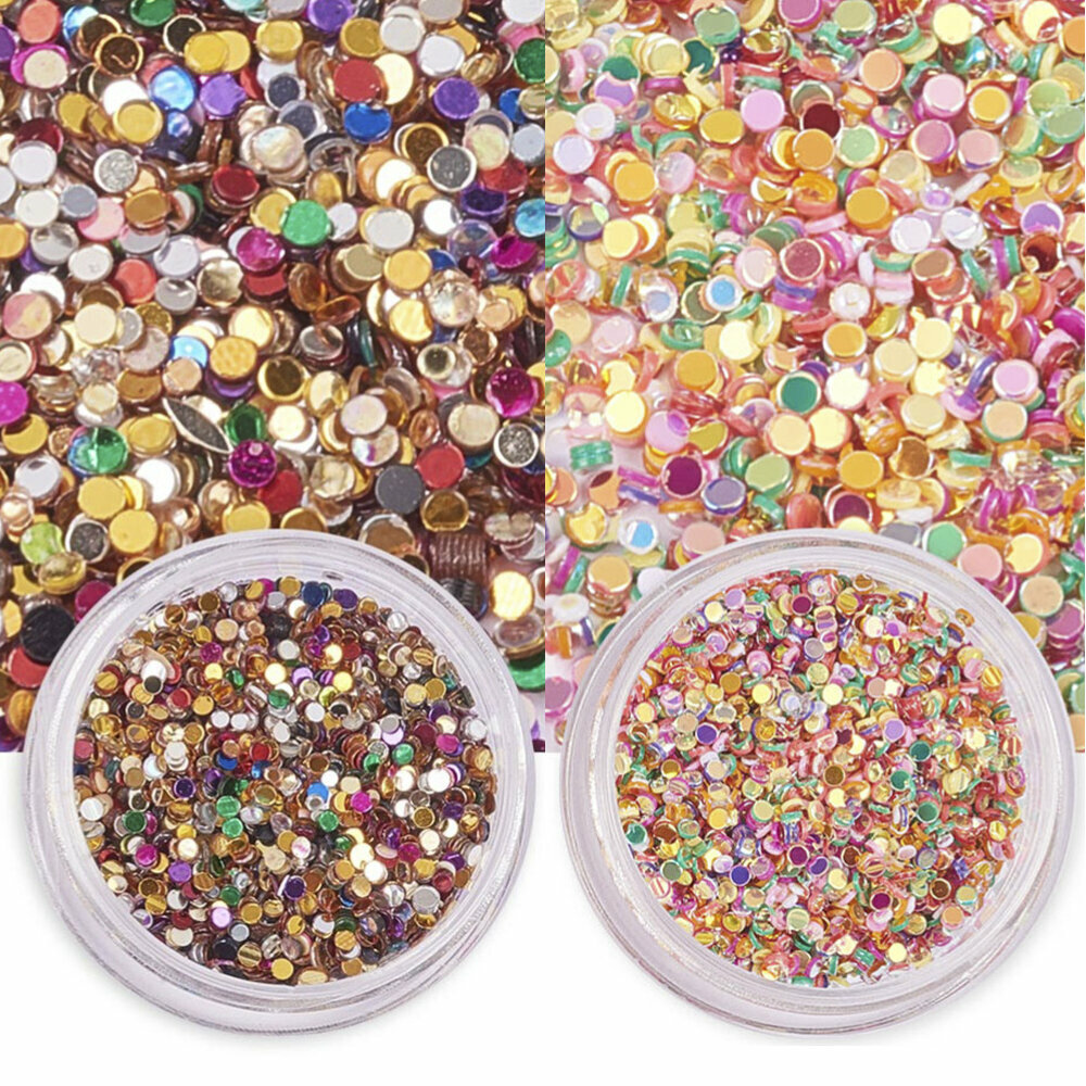Декор для эпоксидной смолы/ногтей в виде круглых конфетти, микс из 2х цветов