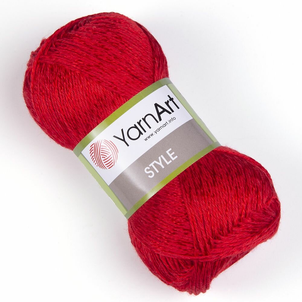 Пряжа Стиль ЯрнАрт (Style) упаковка 5 мотков 50 г. 185 м. 67% хлопок 33% вискоза цвет 675 красный
