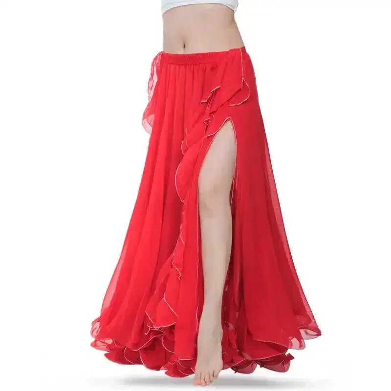 BELLYQUEEN Шифоновая юбка для танца живота Красный, Red