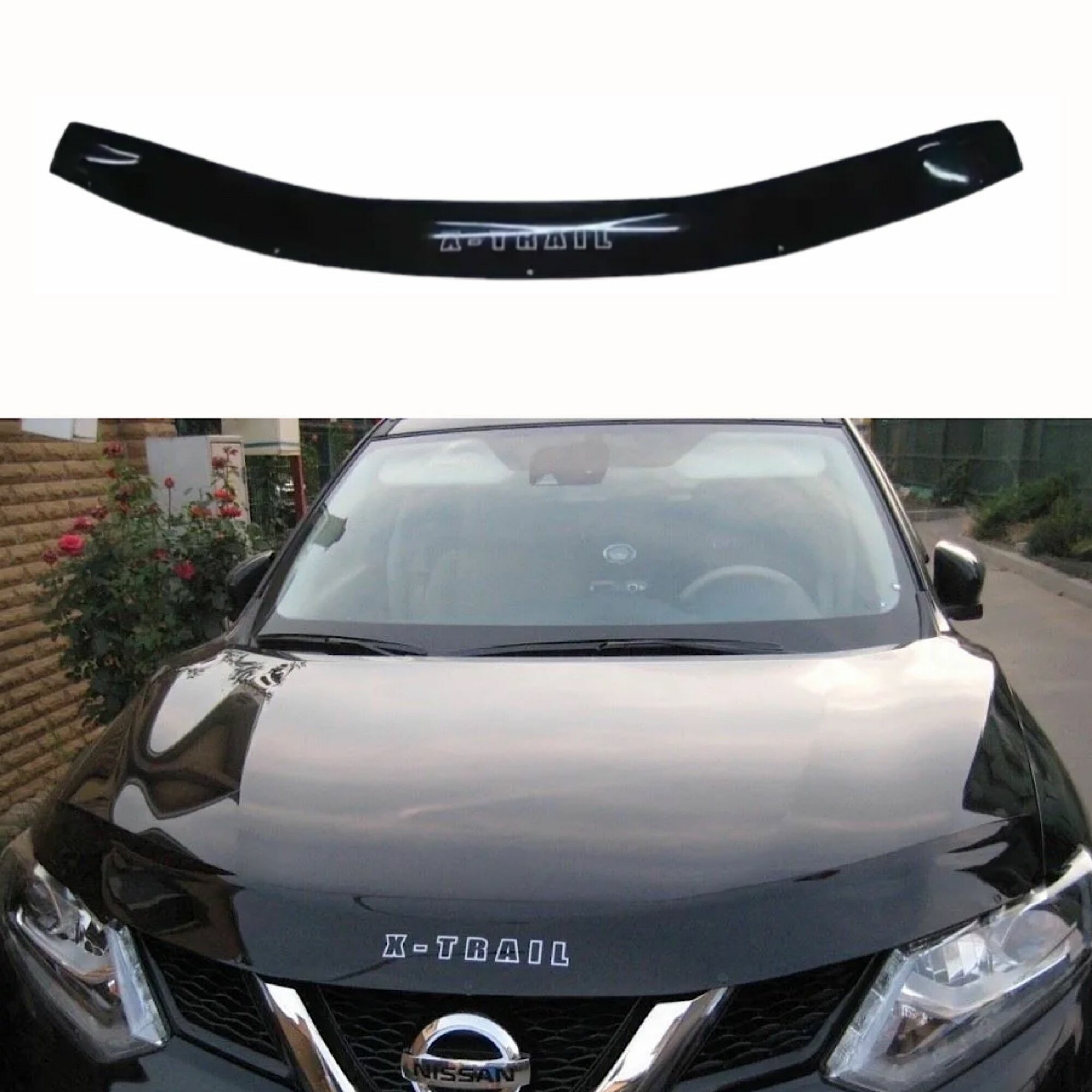 Дефлектор капота NISSAN X-TRAIL T32 (2014-2023) / мухобойка на капот Ниссан икстрейл т32