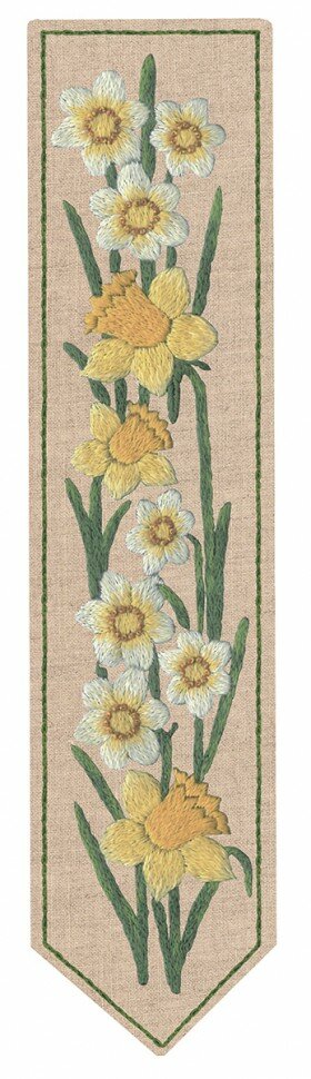 Набор для вышивания Le Bonheur des Dames #4722 Закладка "Narcisse" (Нарцисс), Гладь, 4.5 х 20 см