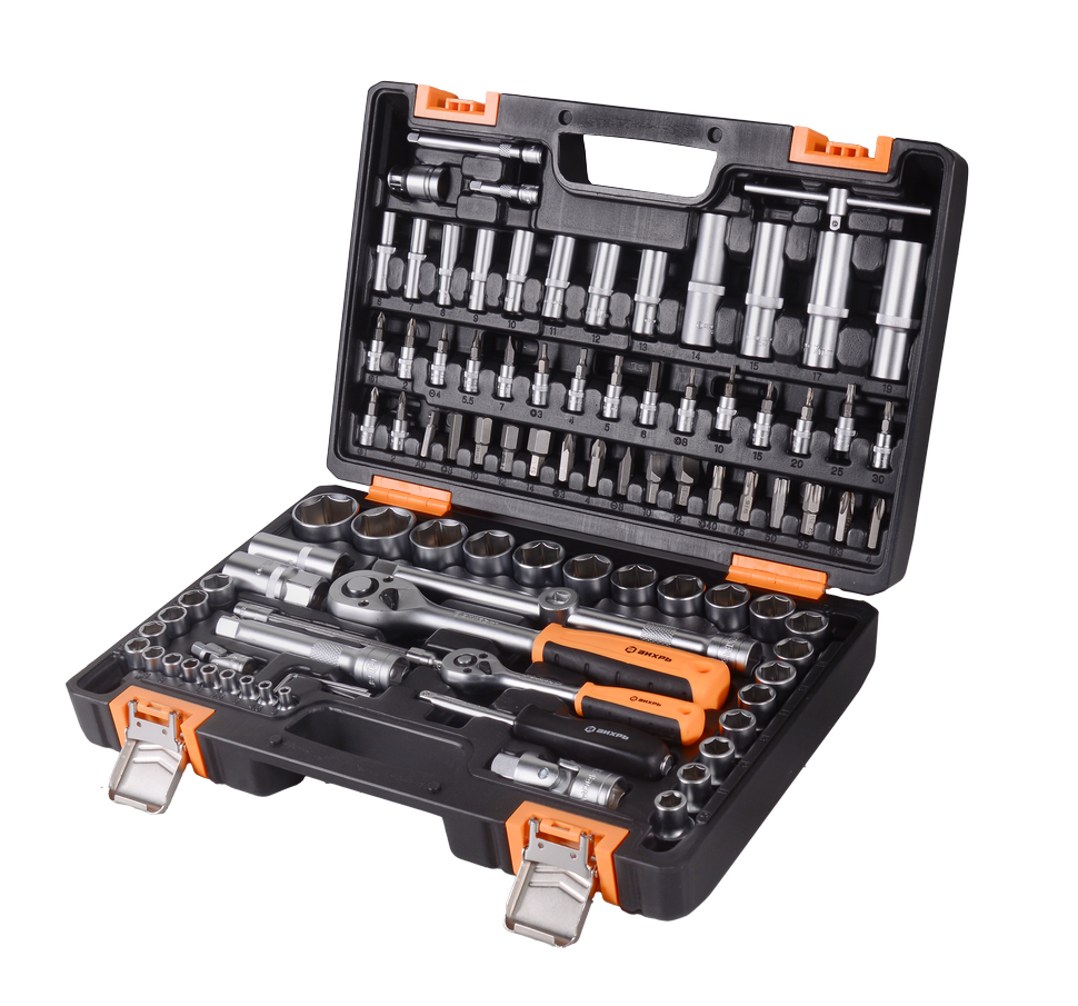 Набор инструментов для автомобиля Вихрь авто, 1/2", 1/4", CrV, 94 предмета, кейс