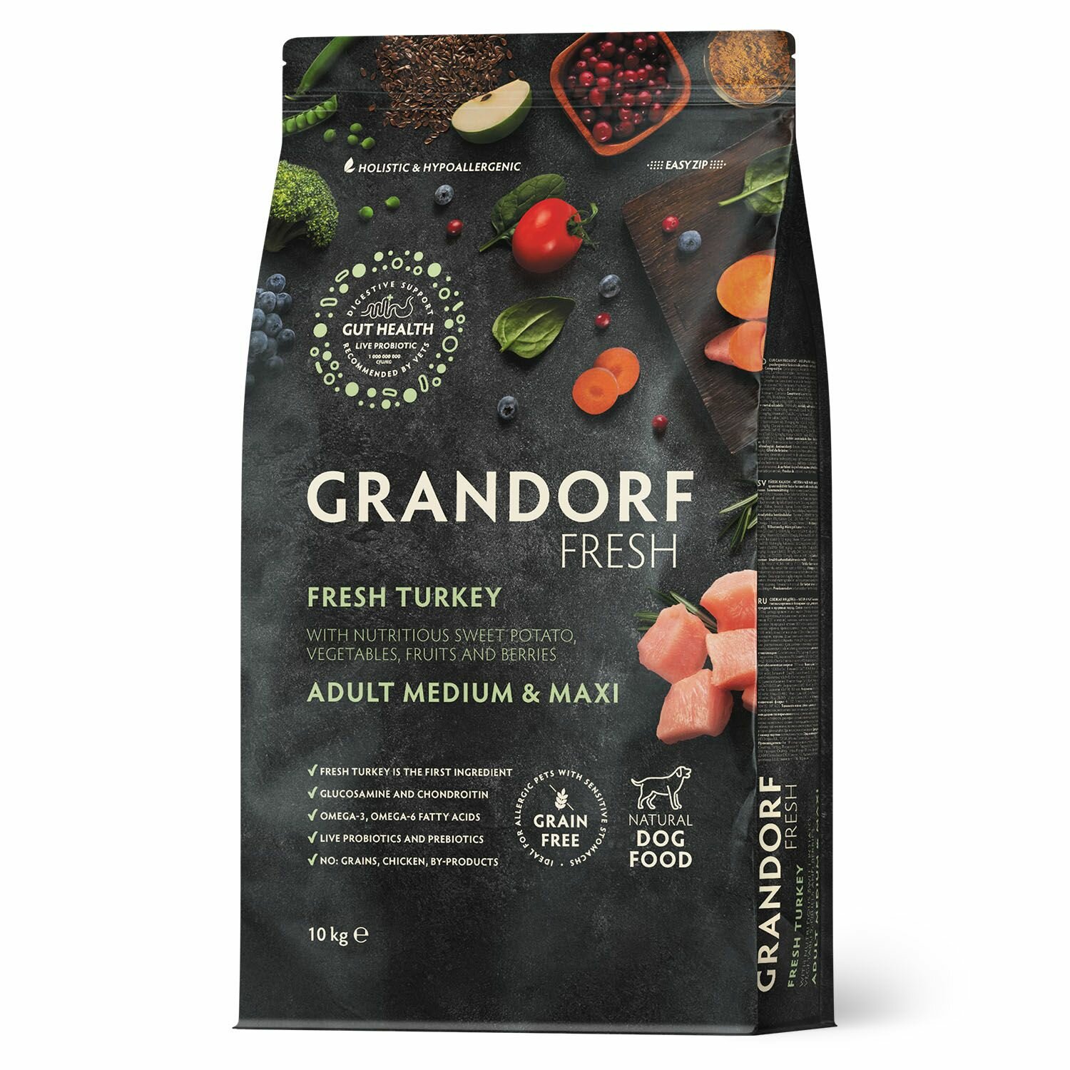 Сухой корм Grandorf Fresh (Грандорф Фреш для взрослых собак средних и крупных пород с индейкой и бататом) 10 кг