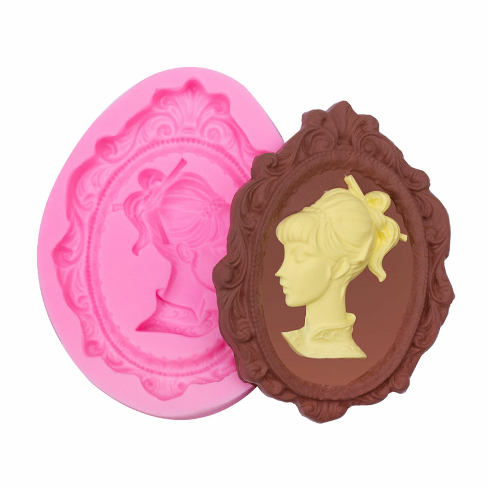 Гипсовая форма для головы beauty head в европейском стиле-розовая-2