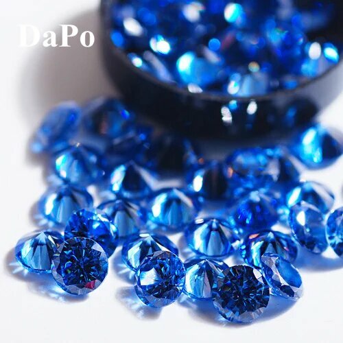 Стразы синие Sapphire 6 мм 10 шт