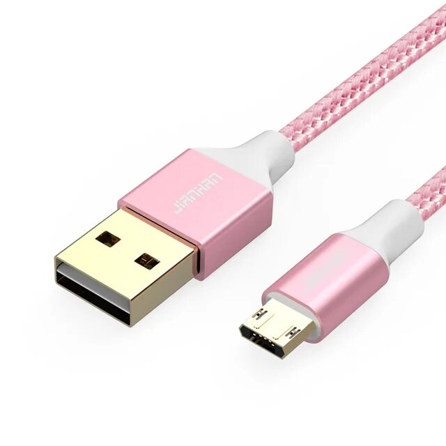 Двусторонний кабель Micro USB в оплетке, кабель для зарядного устройства, двухсторонний кабель Micro USB для быстрой зарядки Xiaomi Sony Samsung Galaxy S6 S7 1.5m, Rose gold