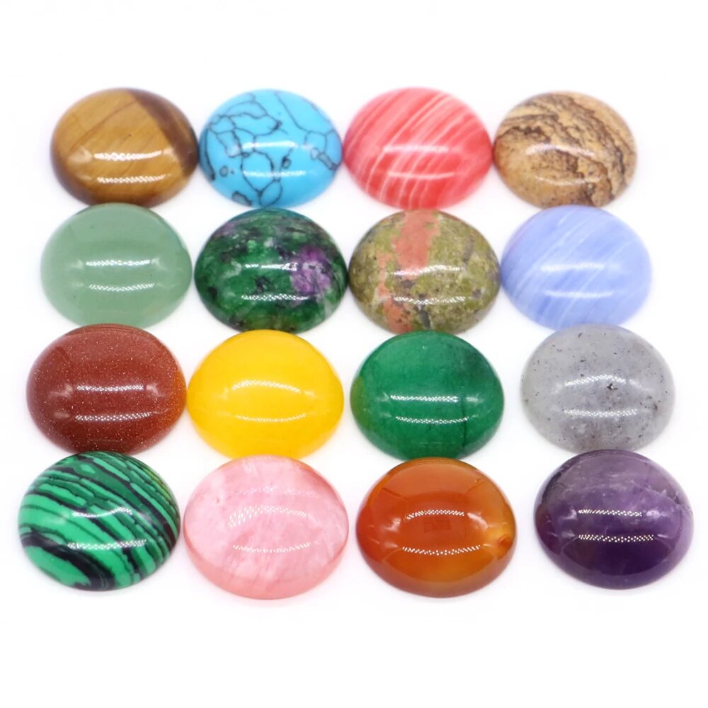 5 шт./лот, кабошон из натурального камня с круглой плоской задней частью, 6, 8, 10, 12, 14, 16, 18, 20, 25 мм, полудрагоценный агат, камея для изготовления ювелирных изделий своими руками