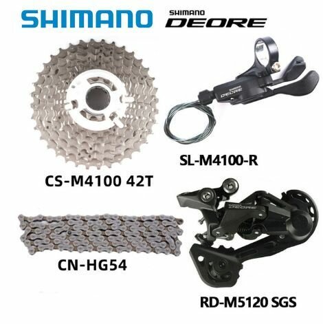 Shimano DEORE M4100 10 Speed Groupset M4100(Без окон)+M5120 Задний переключатель 11-46t Кассета Hg54 Цепь MTB Set